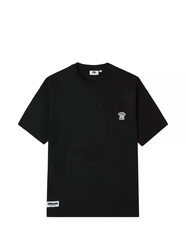 CHOCOOLATE Bear-patch T-shirt - Black