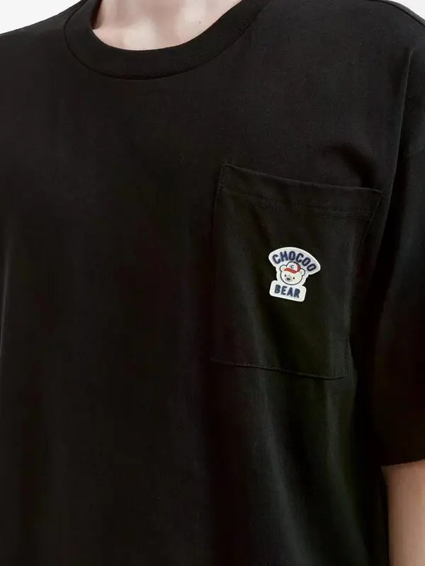 CHOCOOLATE Bear-patch T-shirt - Black