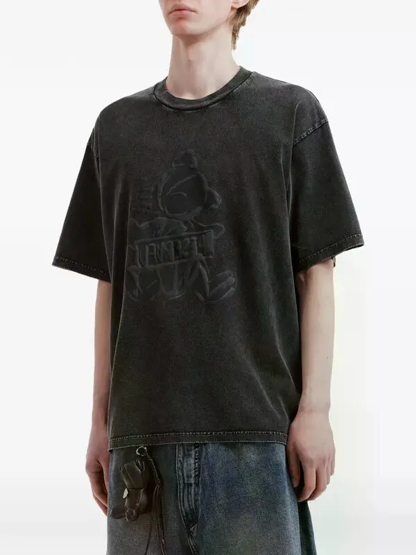 Izzue Embossed-graphic T-shirt - Black