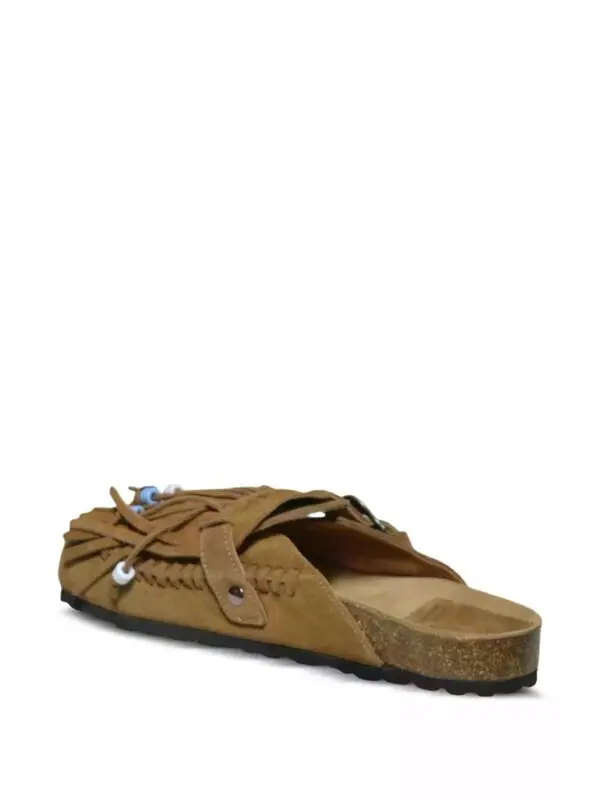TAJI Caribe Tassel Buckle Mules