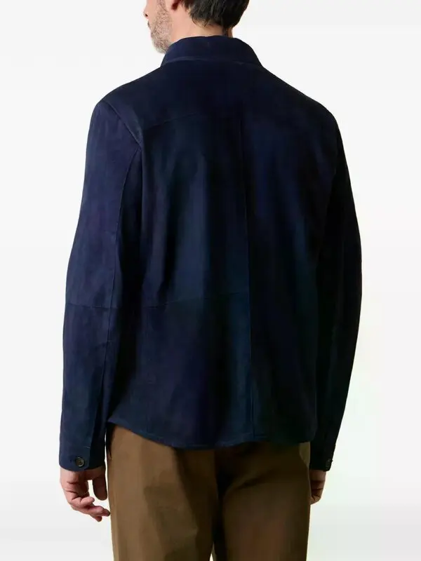 Brooks Brothers Button-up Suede Shirt Jacket - Blue