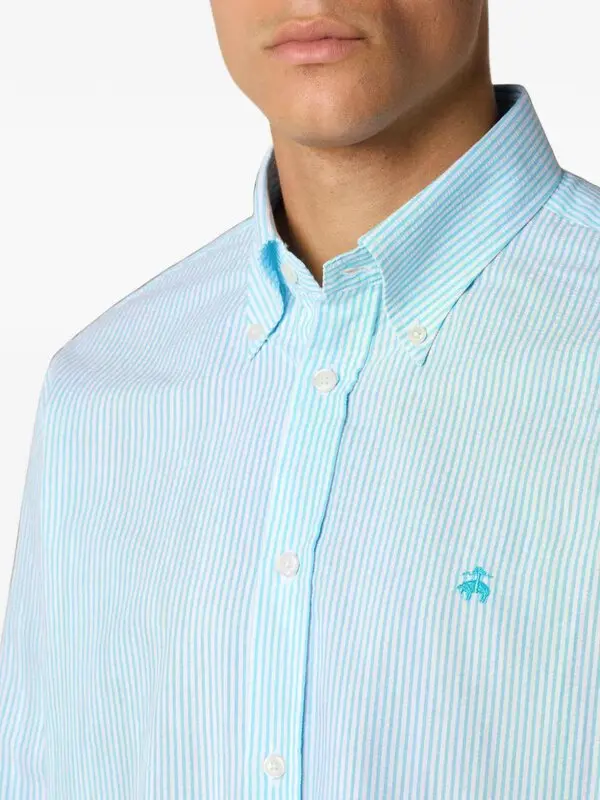 Brooks Brothers Logo-embroidered Button-down Shirt - Blue