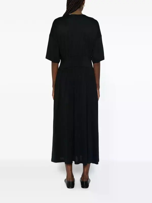 TOTEME Pleated Midi Dress - Black
