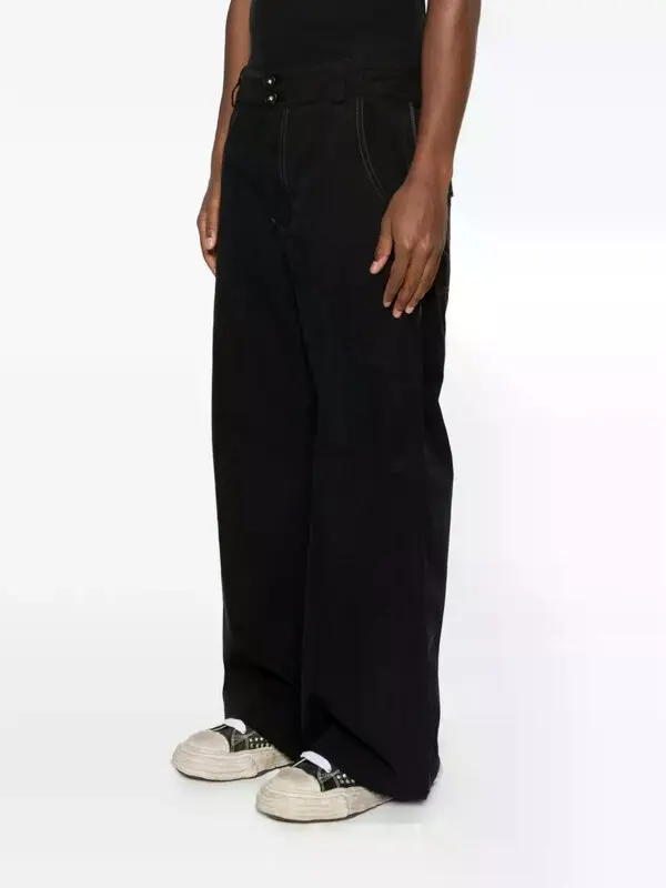 MADFRENZY Double-button Wide Leg Trousers