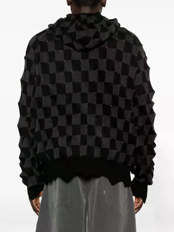 MADFRENZY Checkerboard Zip Up Hoodie