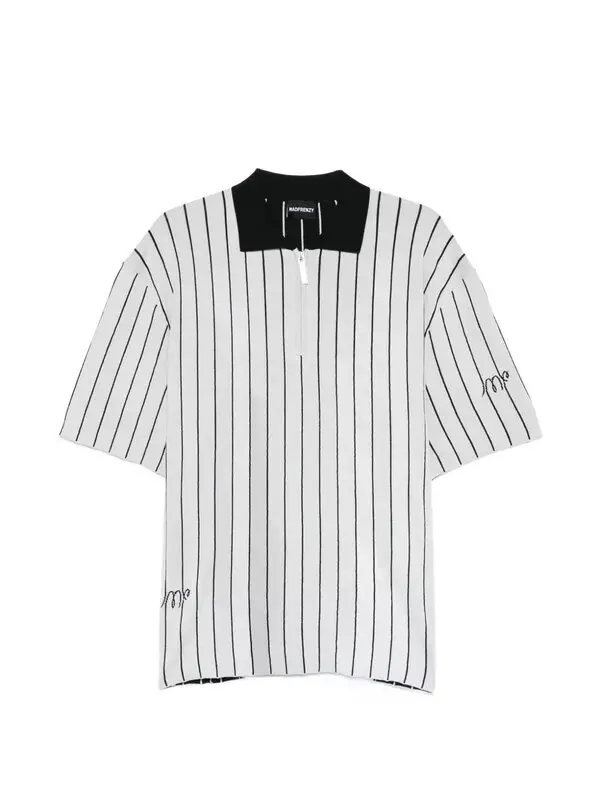 MADFRENZY Mf Striped Zip Polo Shirt