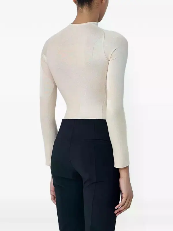 SKIN SERIES High-neck Zip-up Ribbed Bodysuit