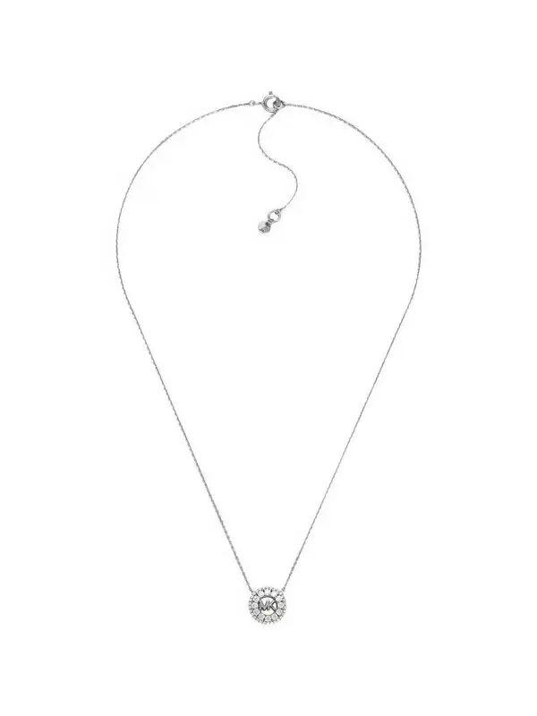 Michael Kors Logo-pendant Round Necklace - Silver