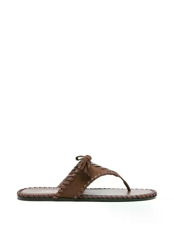 Prada Whipstitch Tassel Thong Sandals