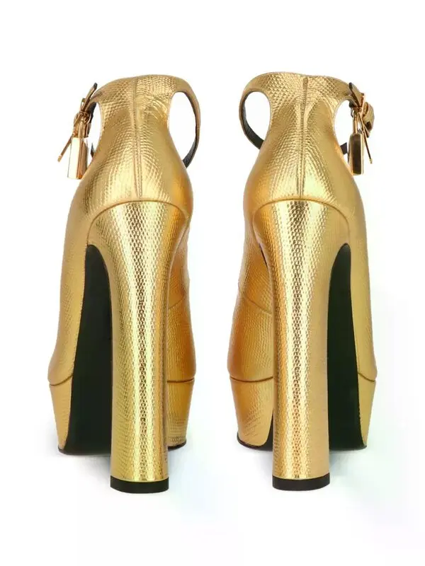 TOM FORD Tone Padlock Peep-toe Platform Pumps
