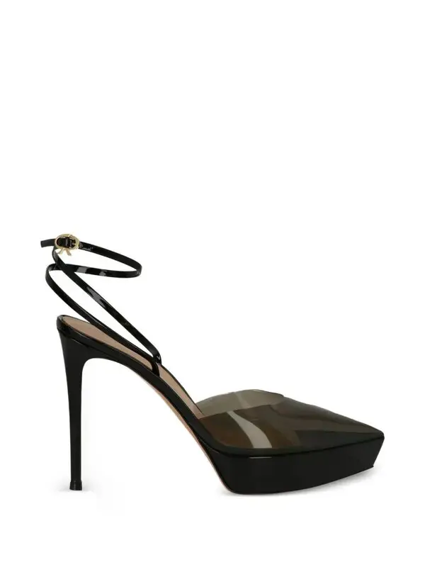 GIANVITO ROSSI Ankle Strap Platform Pumps - Black
