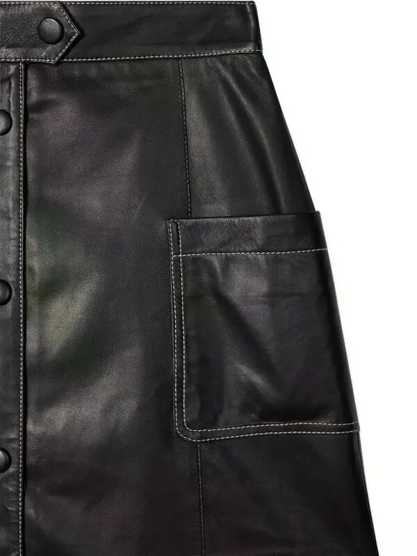Paul Smith Buttoned Leather Midi Skirt