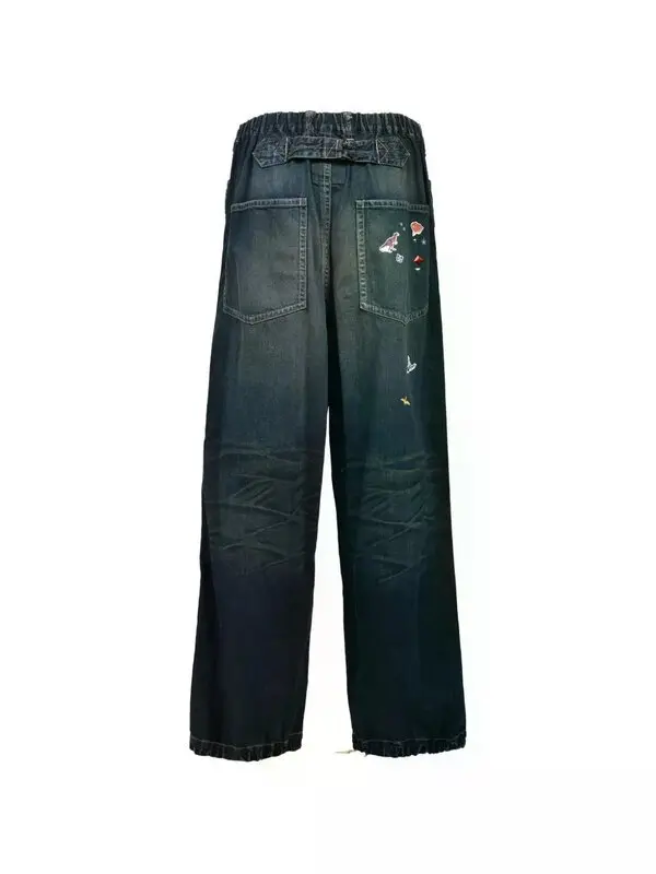 Mihara Yasuhiro Baker Stickers Jeans - Blue