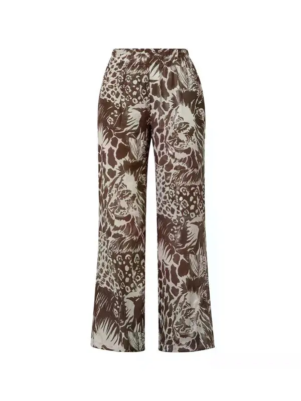 KAOS Animal Print Trousers - Brown