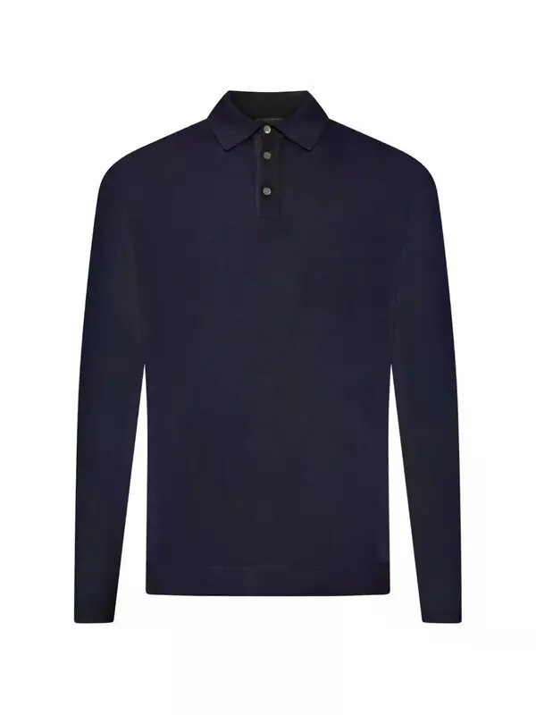 ROBERTO COLLINA Three-button Long-sleeved Polo Shirt