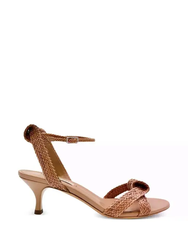 Casadei Julia Knotted Woven Sandals - Neutrals