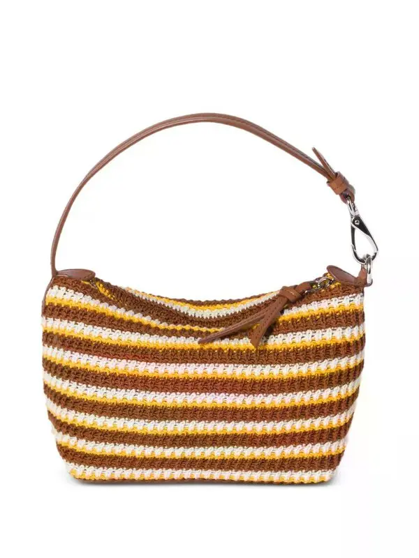 Miu Miu Crochet Pouch With Leather Top Handle