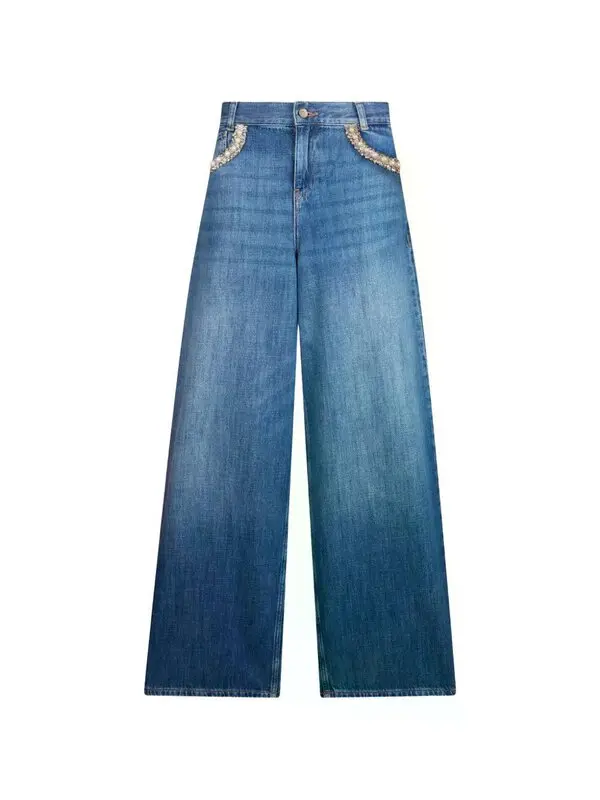 Liu Jo Flared Jeans With Bejewelled Appliqués