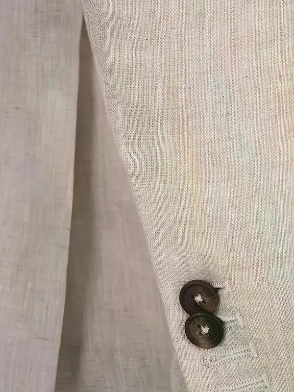 RUSSOCAPRI Button Single-breasted Linen Blazer