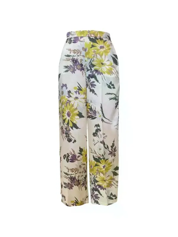 Marella Floral-pattern Trousers - Neutrals