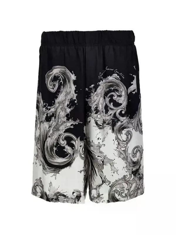 Versace Graphic Print Knee-length Shorts - Blue
