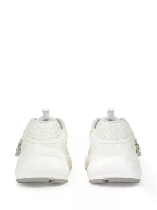 SERGIO ROSSI Embellished Calf Leather And Mesh Sneakers