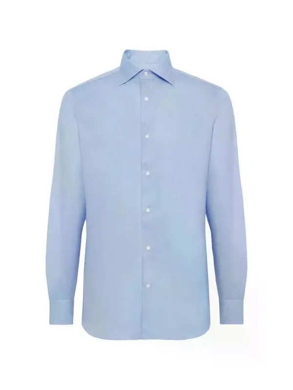 Boggi Milano Windsor-collar Dobby Shirt - Blue