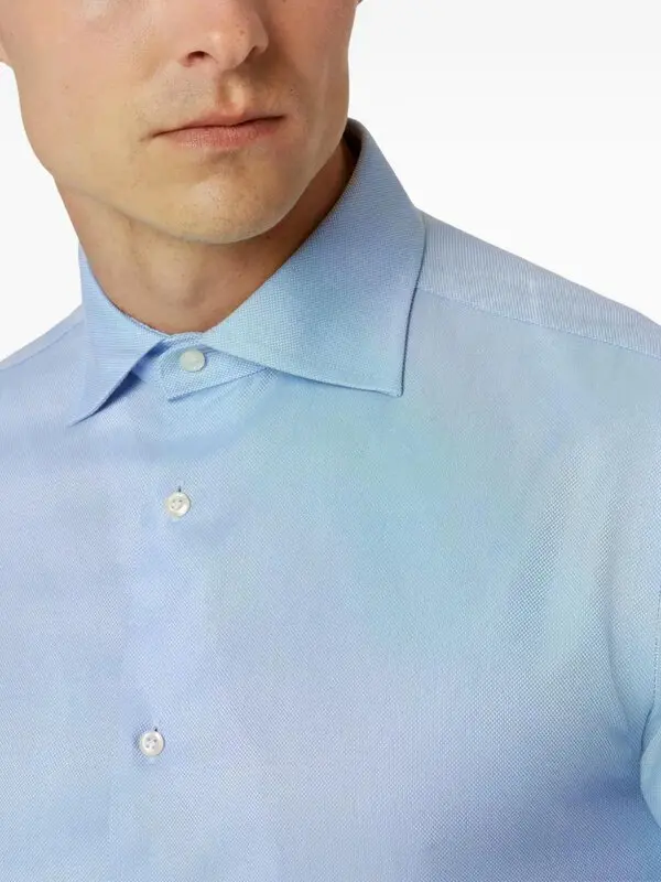 Boggi Milano Windsor-collar Dobby Shirt - Blue