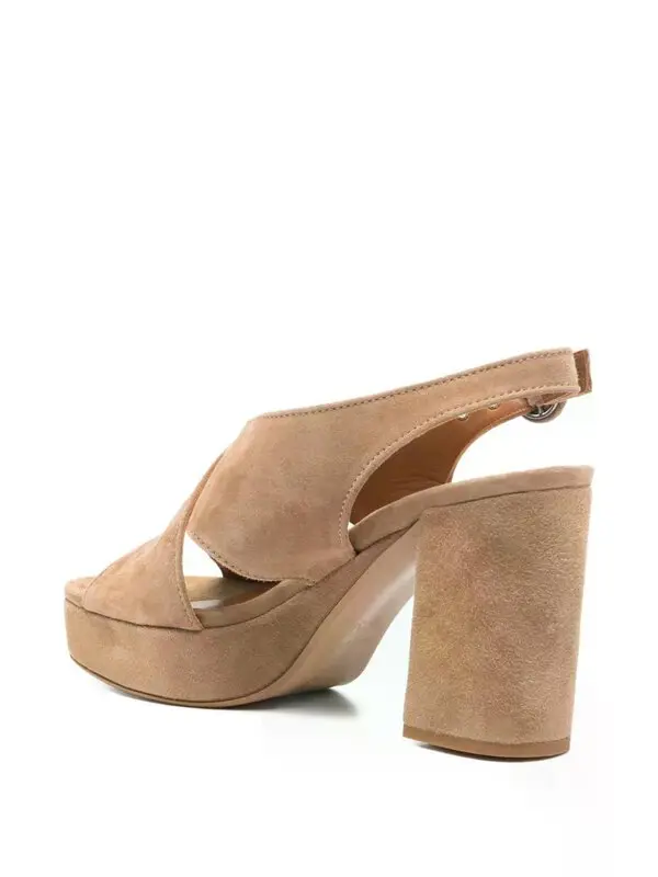 JULIE DEE Crossover Strap Platform Sandals - Neutrals