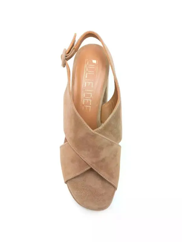 JULIE DEE Crossover Strap Platform Sandals - Neutrals