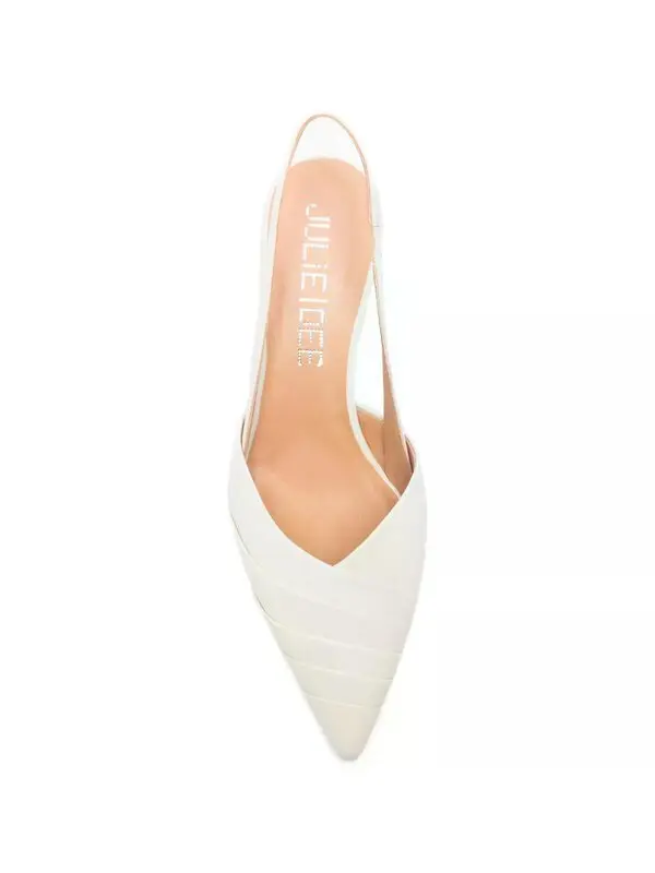 JULIE DEE Slingback Leather Pumps - Neutrals