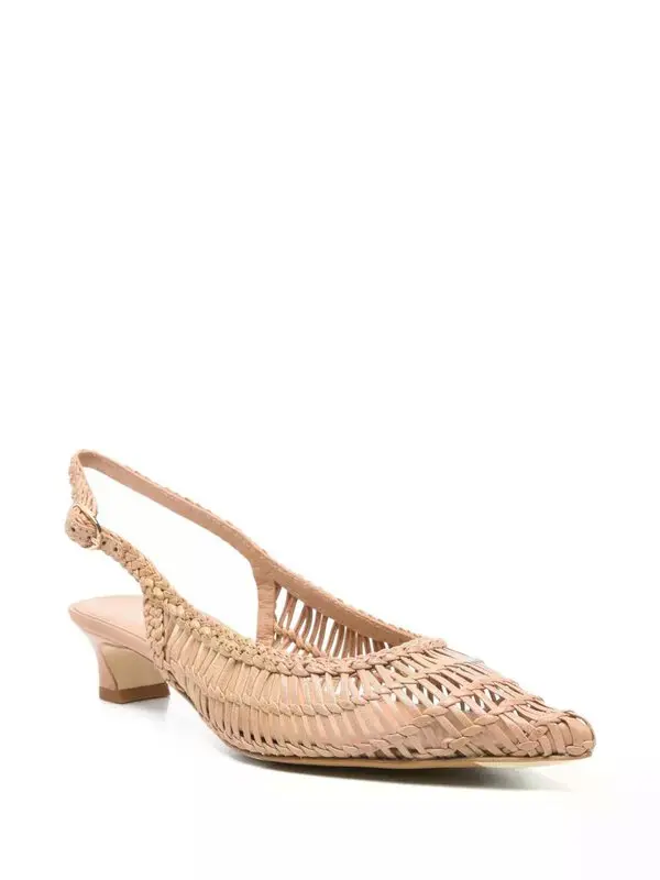 JULIE DEE Woven Slingback Pumps
