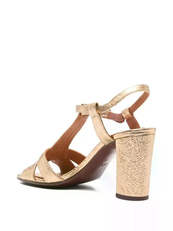 Chie Mihara Tone T-strap Heeled Sandals - Gold