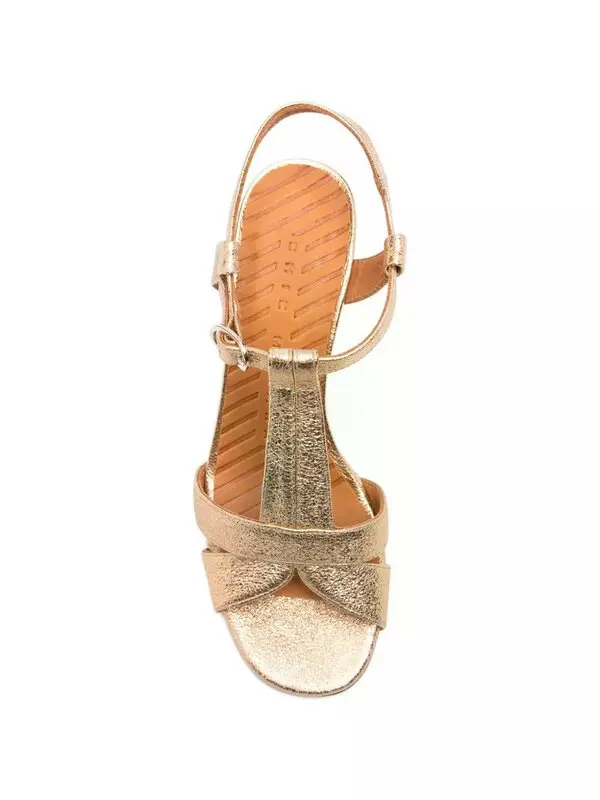 Chie Mihara Tone T-strap Heeled Sandals - Gold
