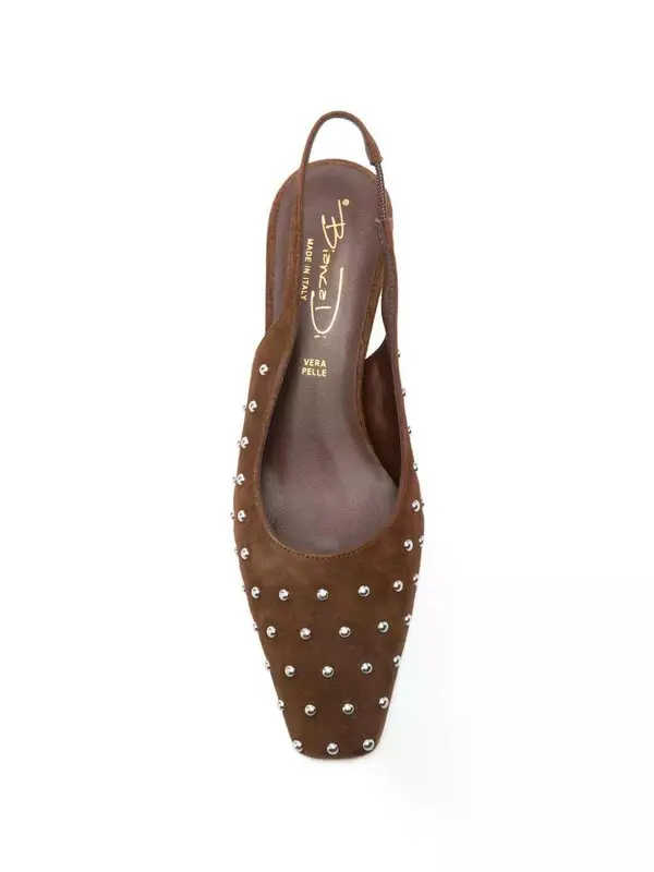 BIANCADI Bianco Di Studded Embellishment Slingback Pumps