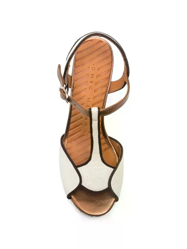 Chie Mihara Snakeskin T-strap Platform Sandals
