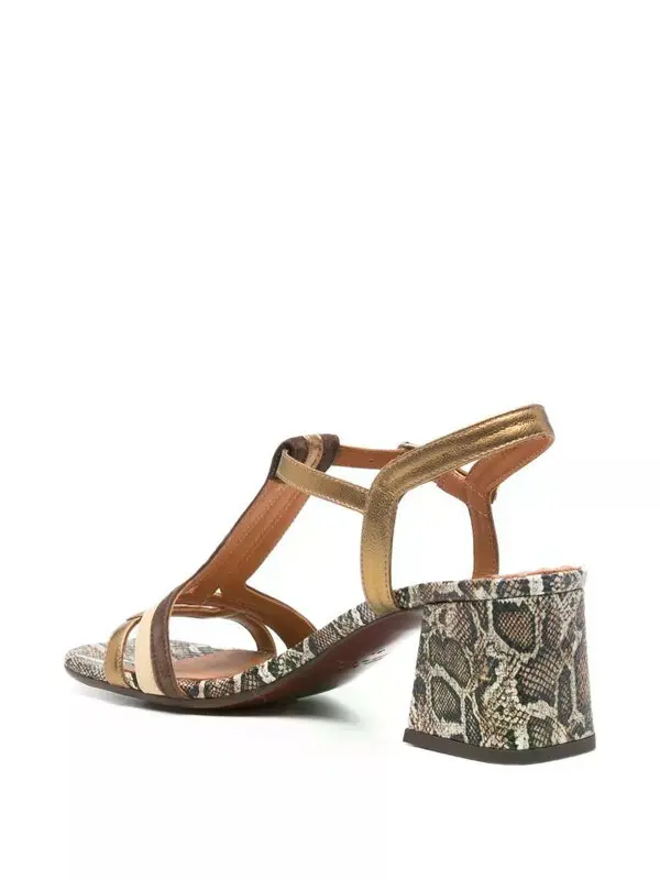 Chie Mihara T-strap Snakeskin Effect Sandals