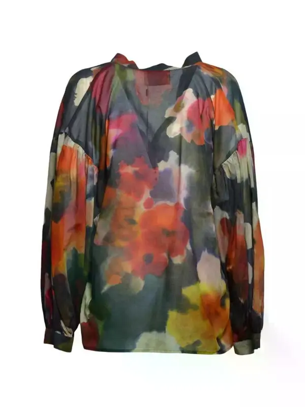 Momoni Printed V-neck Blouse