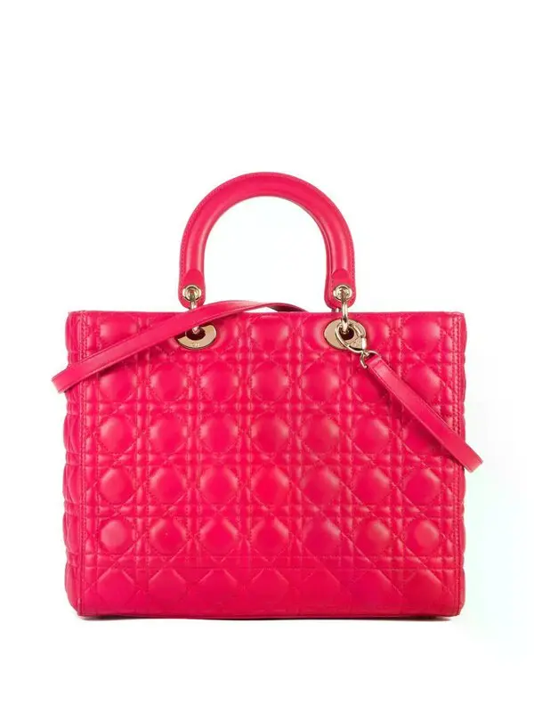 Dior Quilted Top Handle Bag - Pink