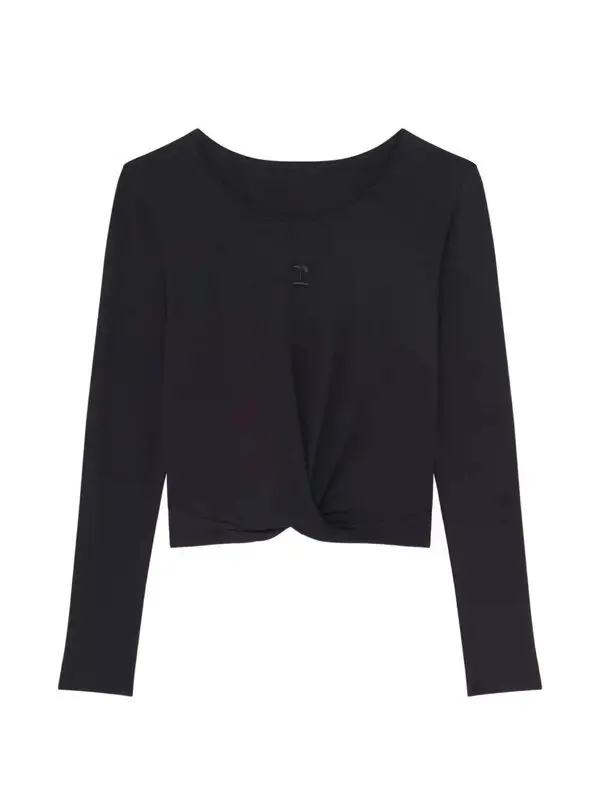 Repetto Long-sleeve Cropped Top With Twisted Front