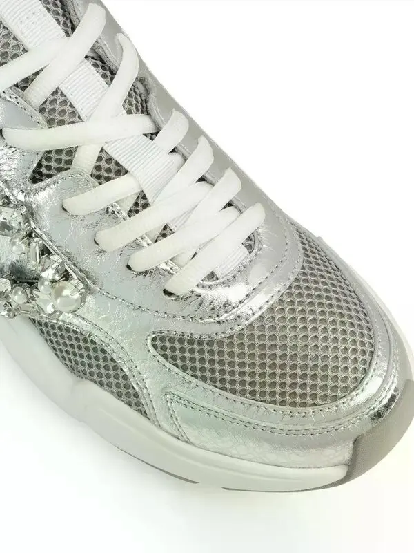 SERGIO ROSSI Tone Crystal Embellished Mesh Panelled Sneakers
