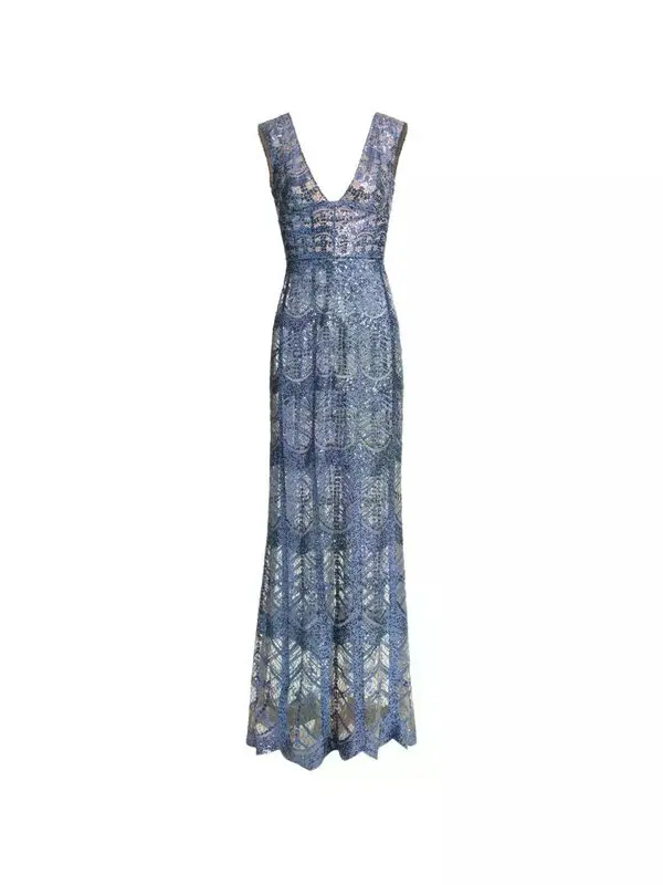 Elie Saab Embellished Maxi Dress - Blue