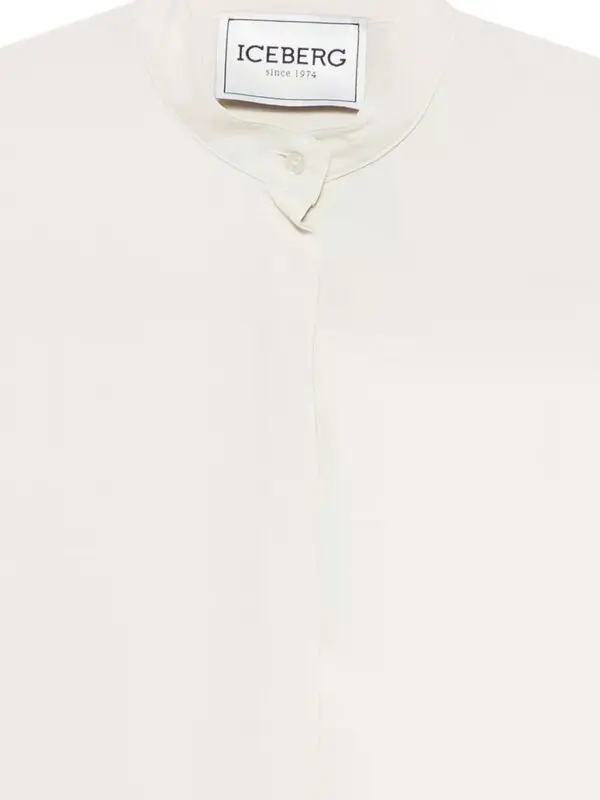 Iceberg Beige Collarless Shirt