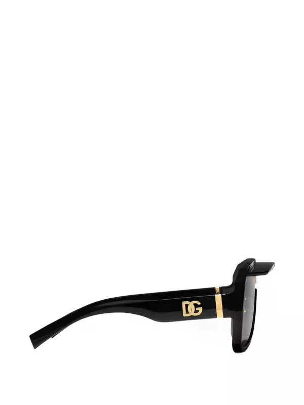 Dolce & Gabbana Dg Crossed Logo Plaque Geometric Frame Sunglasses