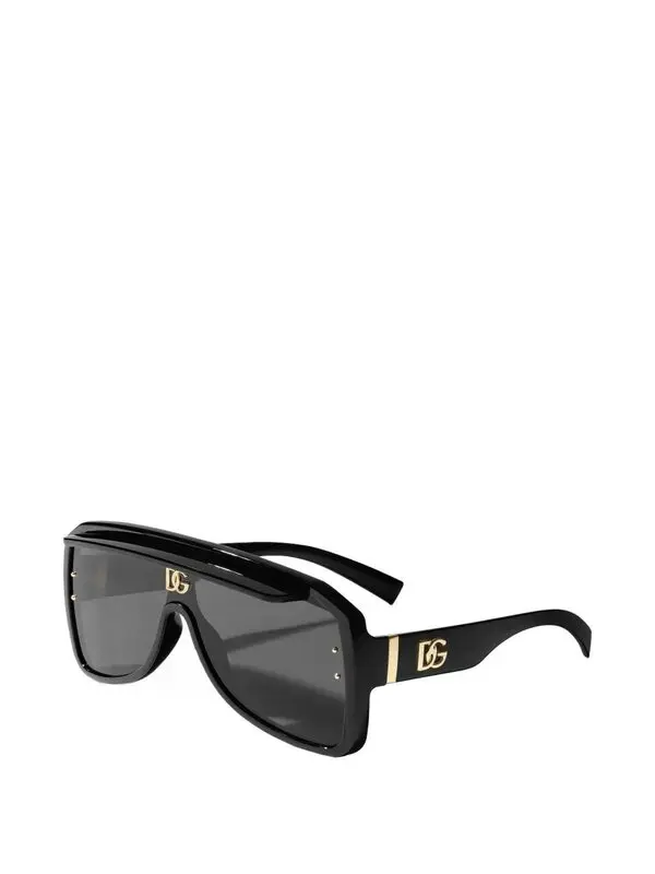 Dolce & Gabbana Dg Crossed Logo Plaque Geometric Frame Sunglasses