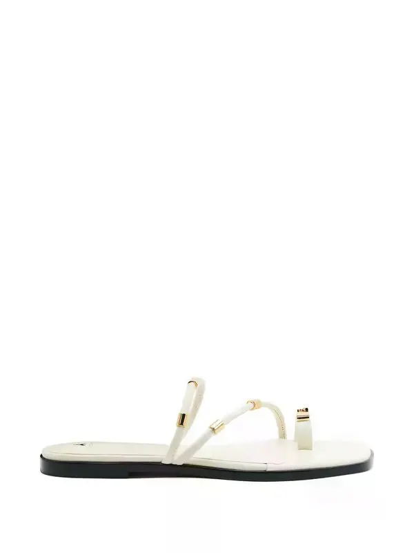 Patrizia Pepe White Gold-tone Hardware Fly Essential Sandals
