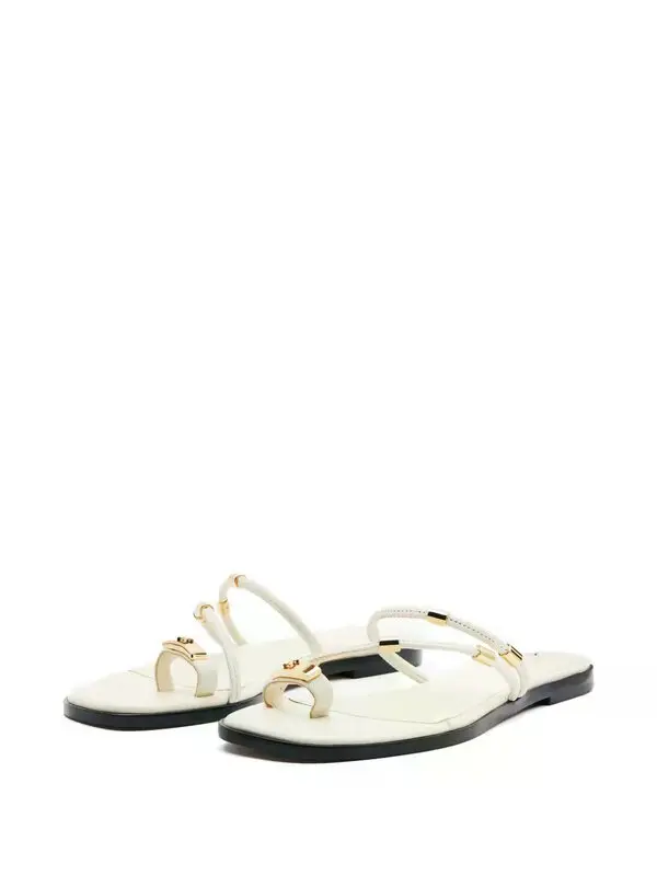 Patrizia Pepe White Gold-tone Hardware Fly Essential Sandals