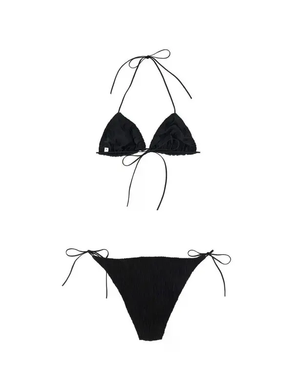 ALLIS BEACHWEAR Triangle Plissé Tie-fastening Bikini