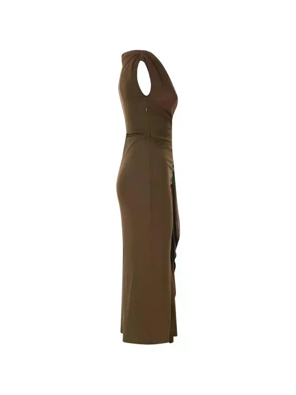 Max Mara Aureo Draped Midi Dress - Brown
