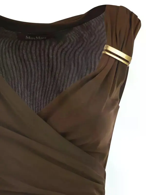 Max Mara Aureo Draped Midi Dress - Brown